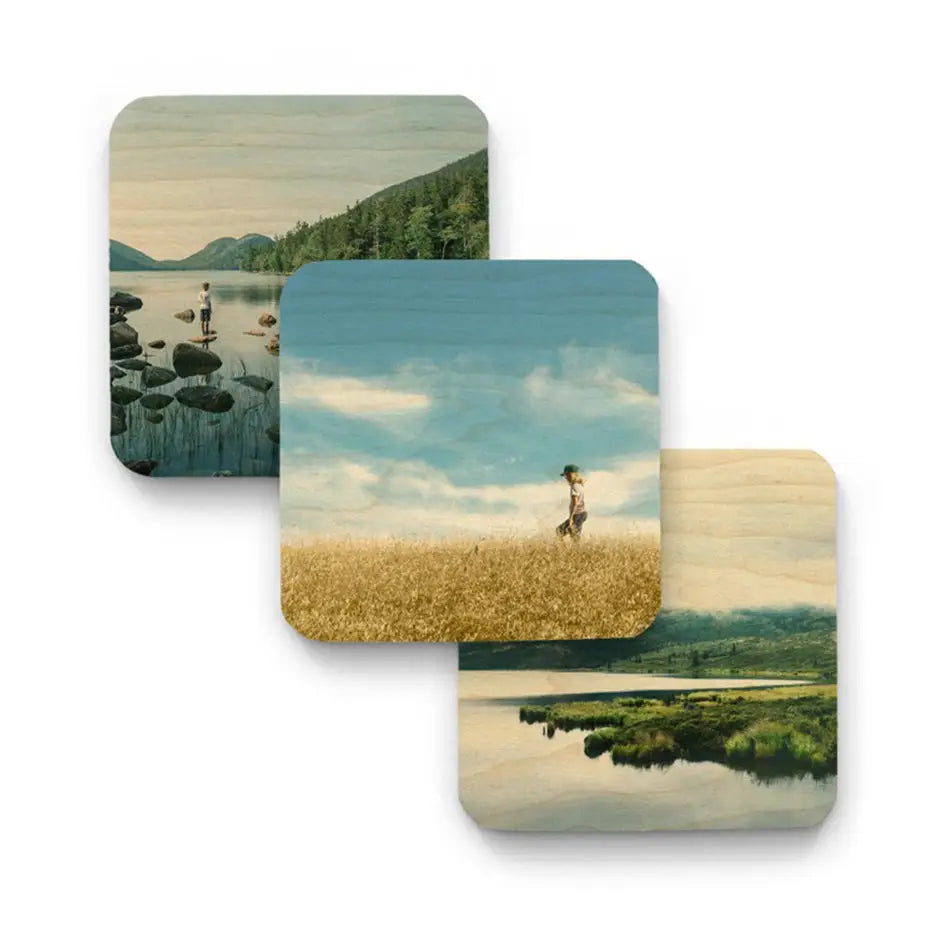 4x4 Square Wood Print Magnet Set for Home Decor – Woodsnap
